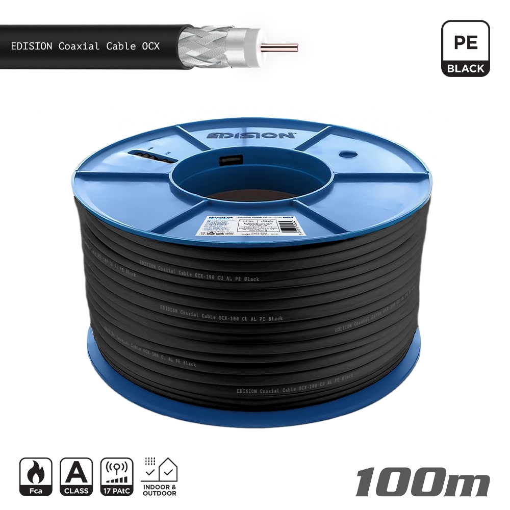 ΚΑΛΩΔΙΑ / ΚΕΡΑΙΑΣ / ΚΑΛΩΔΙΟ Coaxial OCX-100 CU AL Fca PE Μαύρο 100m